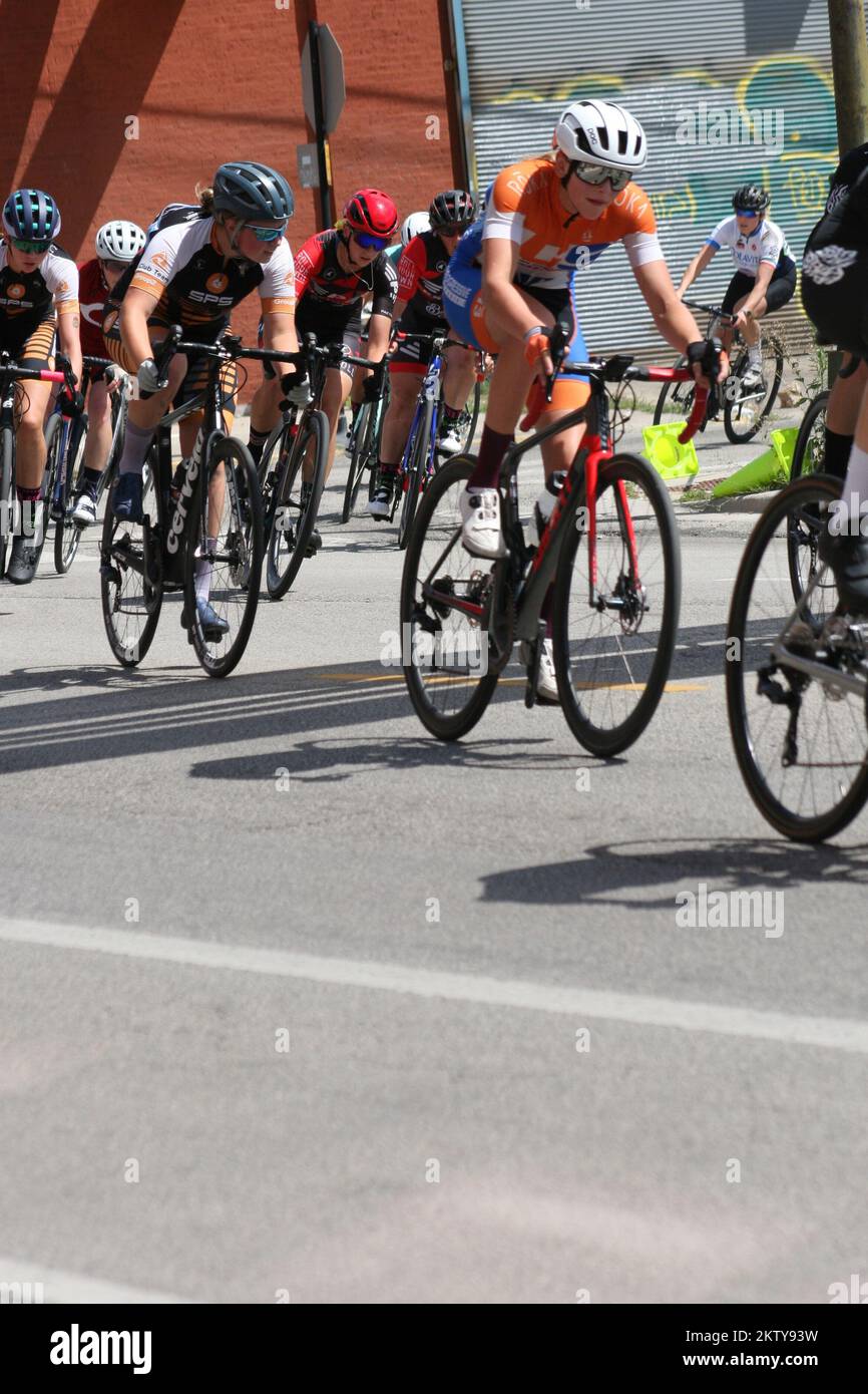Women's cycling in Chicago, Illinois, USA during the William Blair ...