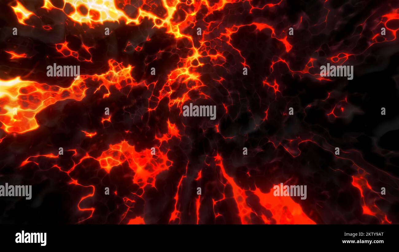 Tunnel through a volcano or the middle of the Earth. Motion. Flying ...