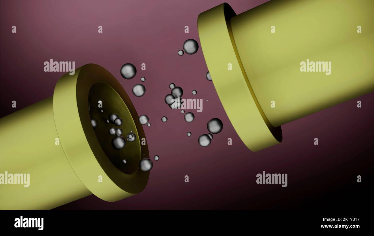 Concept of scientific physics experiment. Design. Particles flying ...