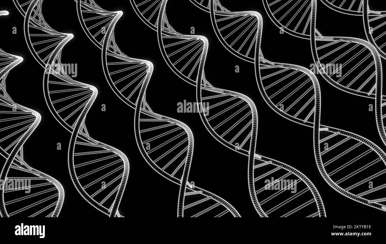 Abstract monochrome scientific background with dna spirals. Design ...