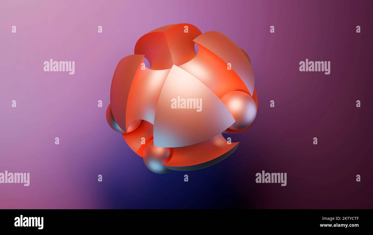 3d minimal motion design, balls rolling inside colorful hemispheres ...