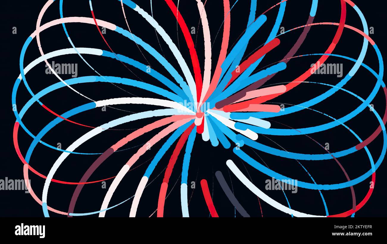 Abstract black background with bending rays creating kaleidoscopic ...