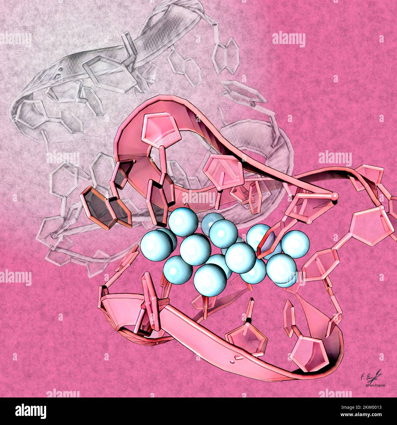 DNA-stabilised Ag16 nanocluster, illustration Stock Photo - Alamy