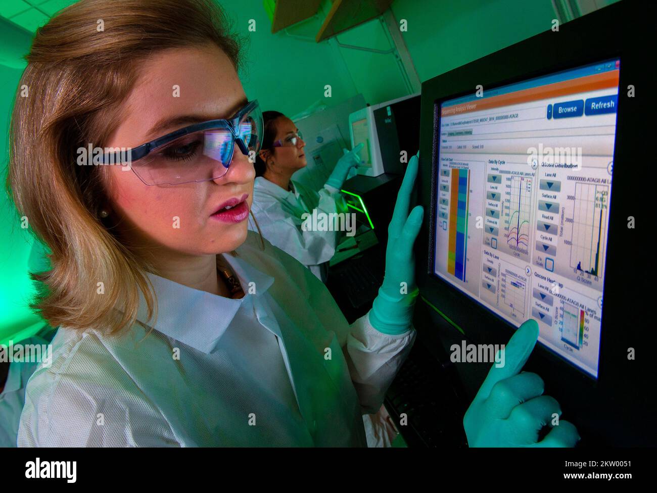 Scientist evaluating a whole genome sequencing run Stock Photo - Alamy
