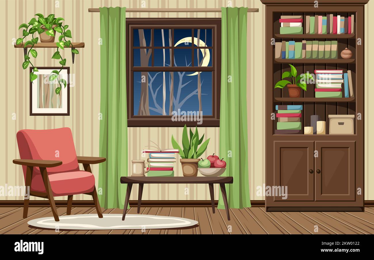 Cartoon Living Room Scene