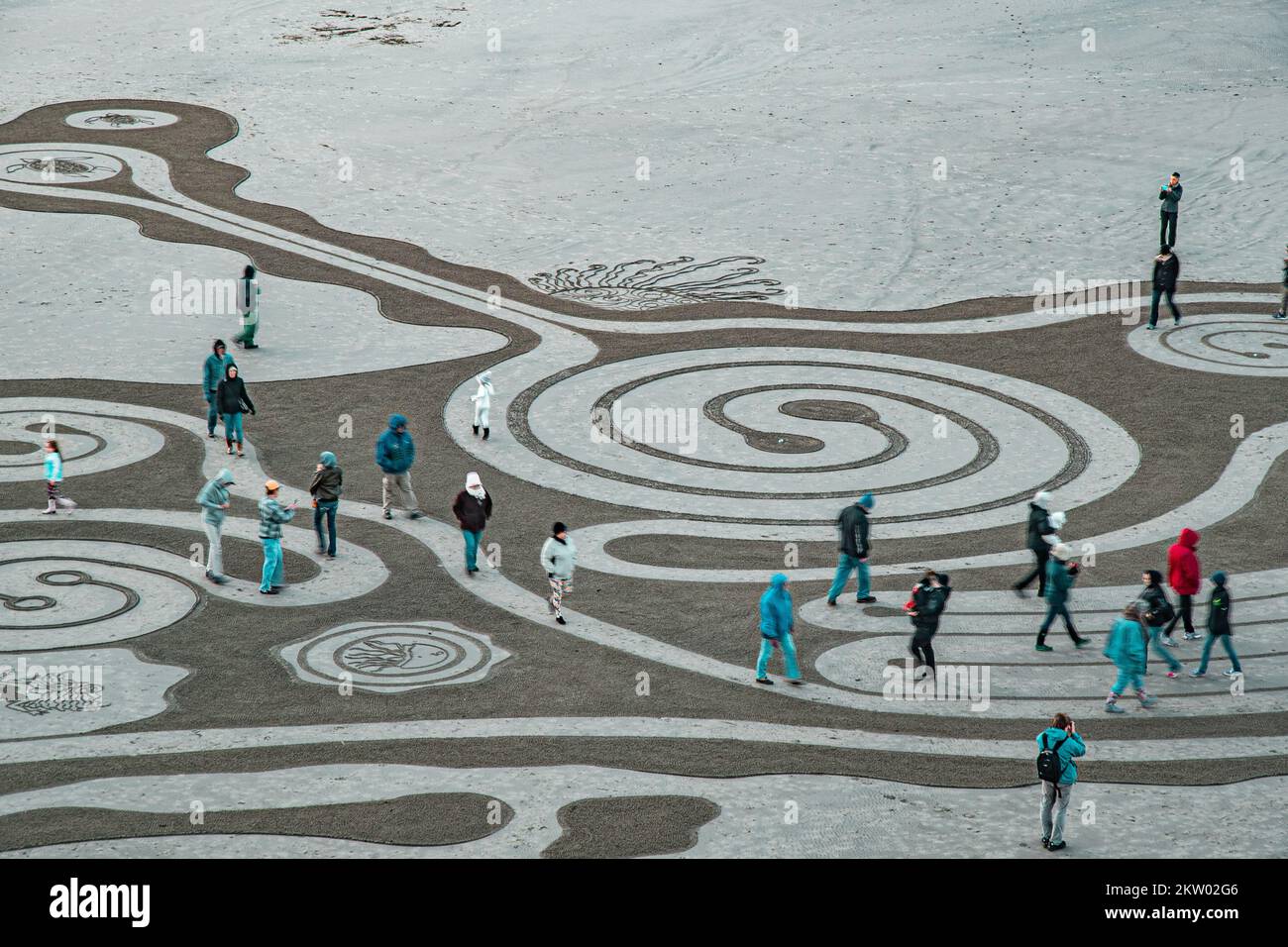 Circles in the Sand at Bandon, Oregon Stock Photo - Alamy