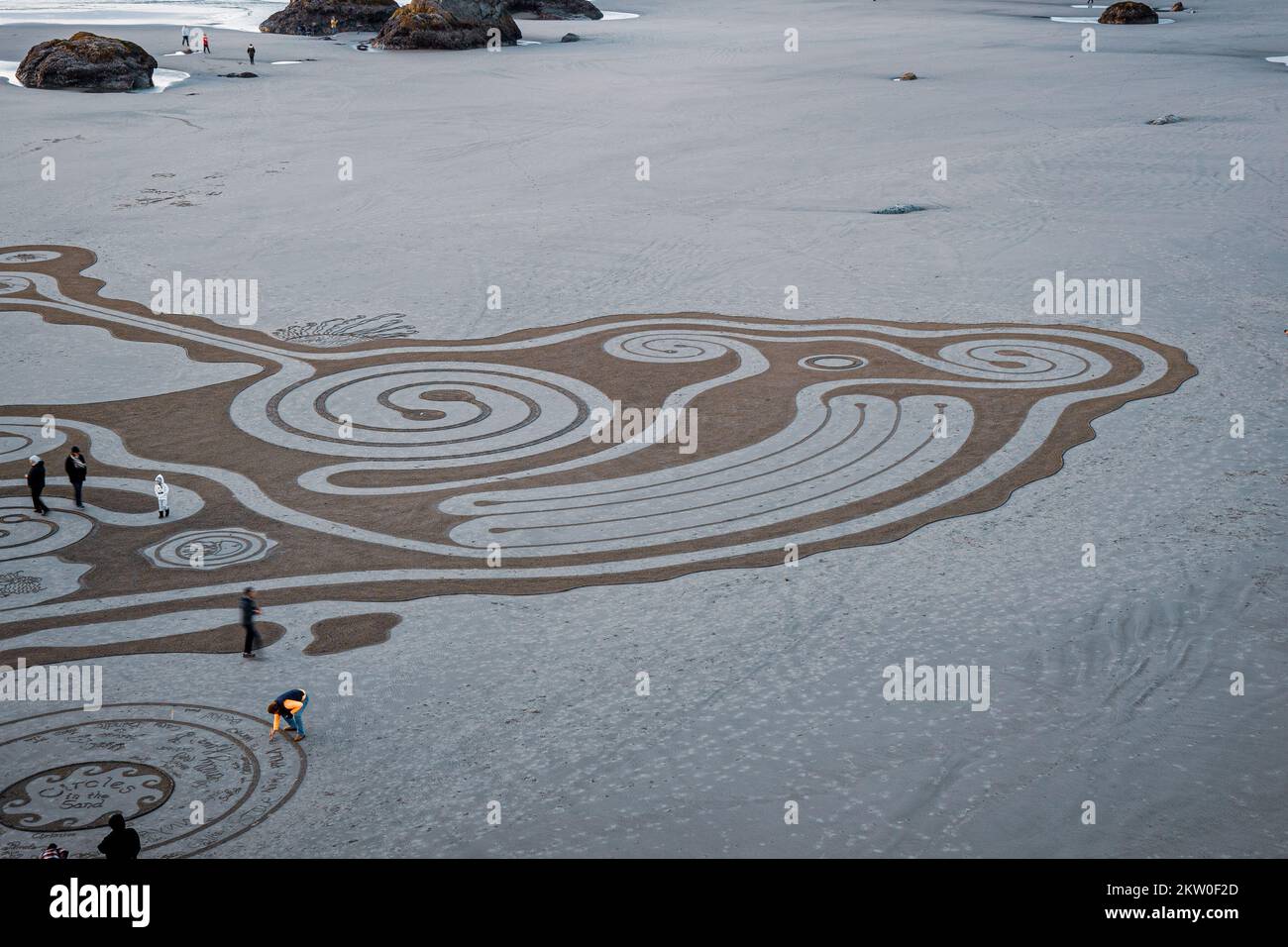 Circles in the Sand at Bandon, Oregon Stock Photo - Alamy