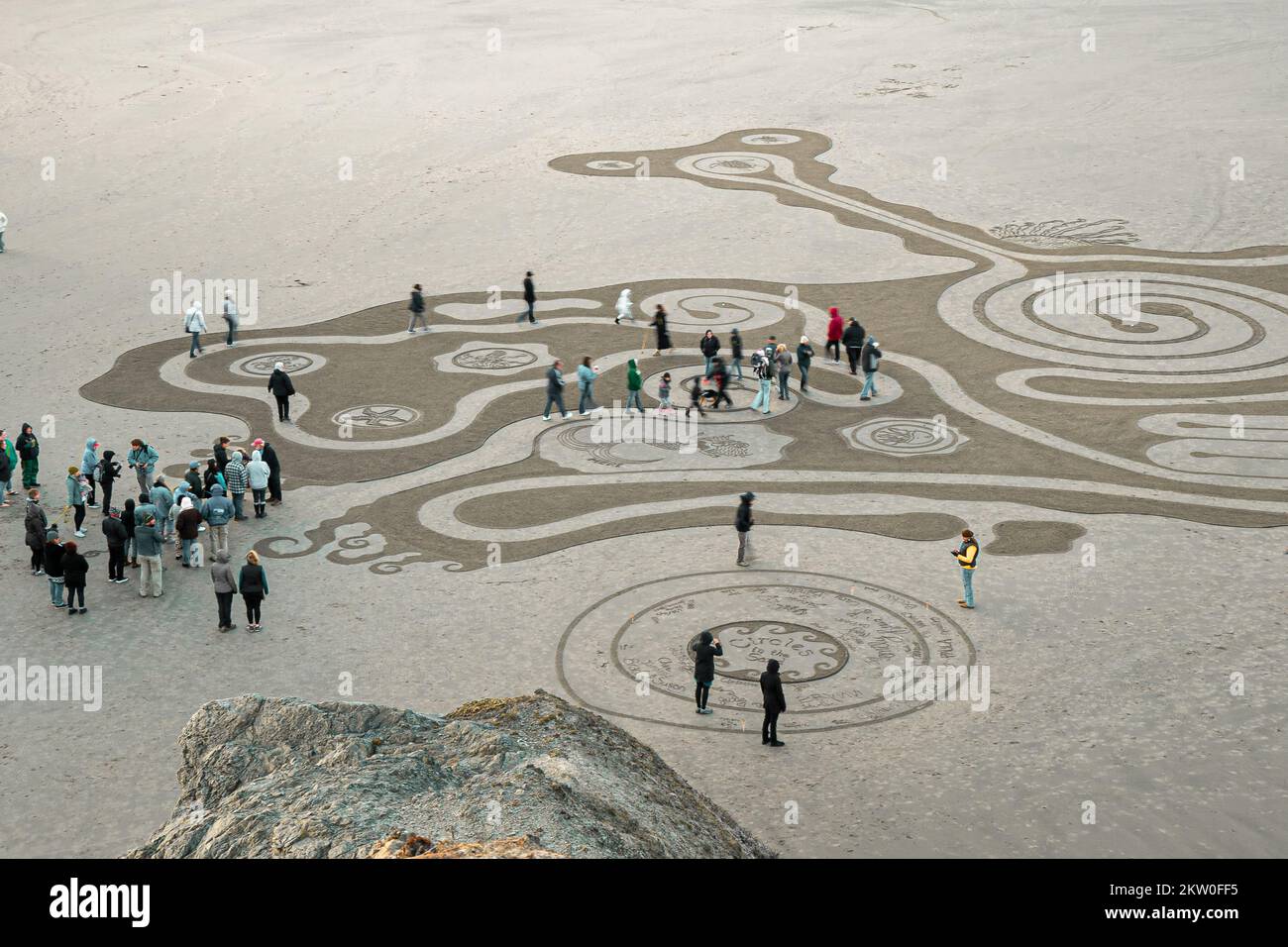 Circles in the Sand at Bandon, Oregon Stock Photo - Alamy