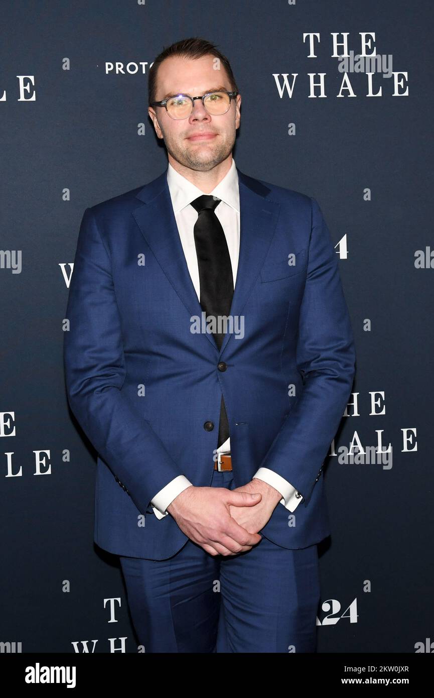 New York, NY, on November 29, 2022. Sam Hunter attends 'The Whale ...