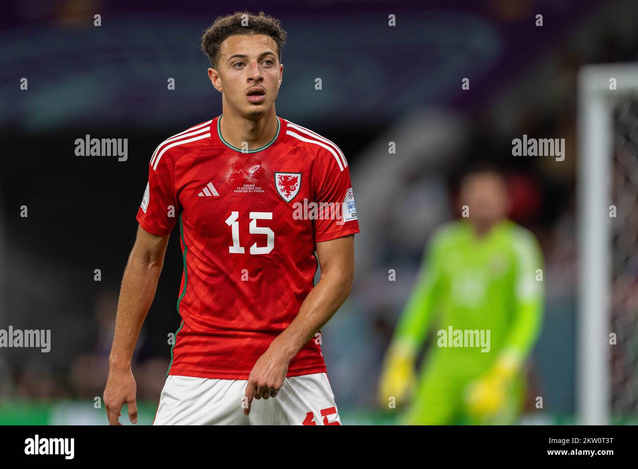 Ethan AMPADU of Wales during the FIFA World Cup Qatar 2022 Group B ...