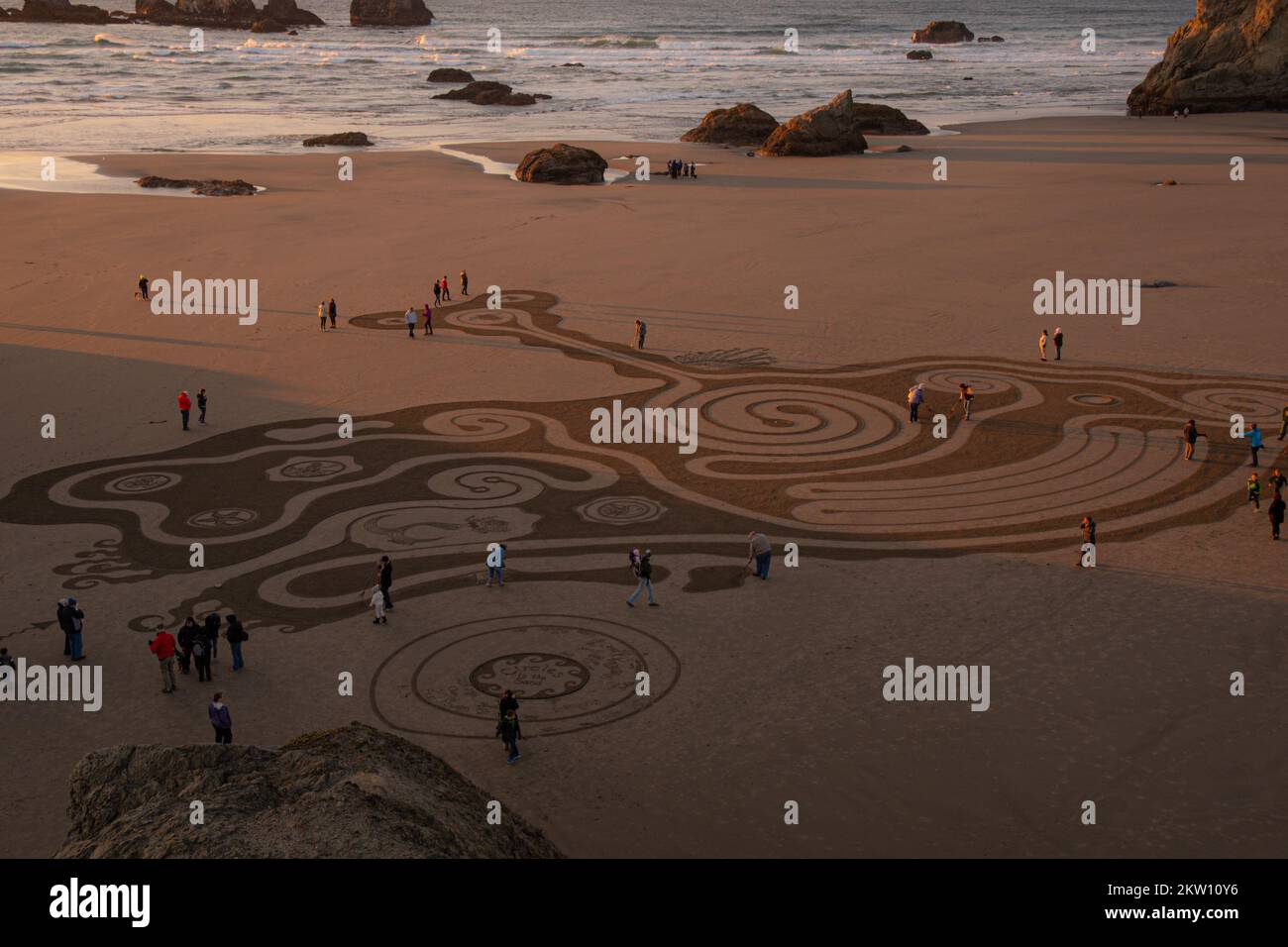 Circles in the Sand at Bandon, Oregon Stock Photo - Alamy