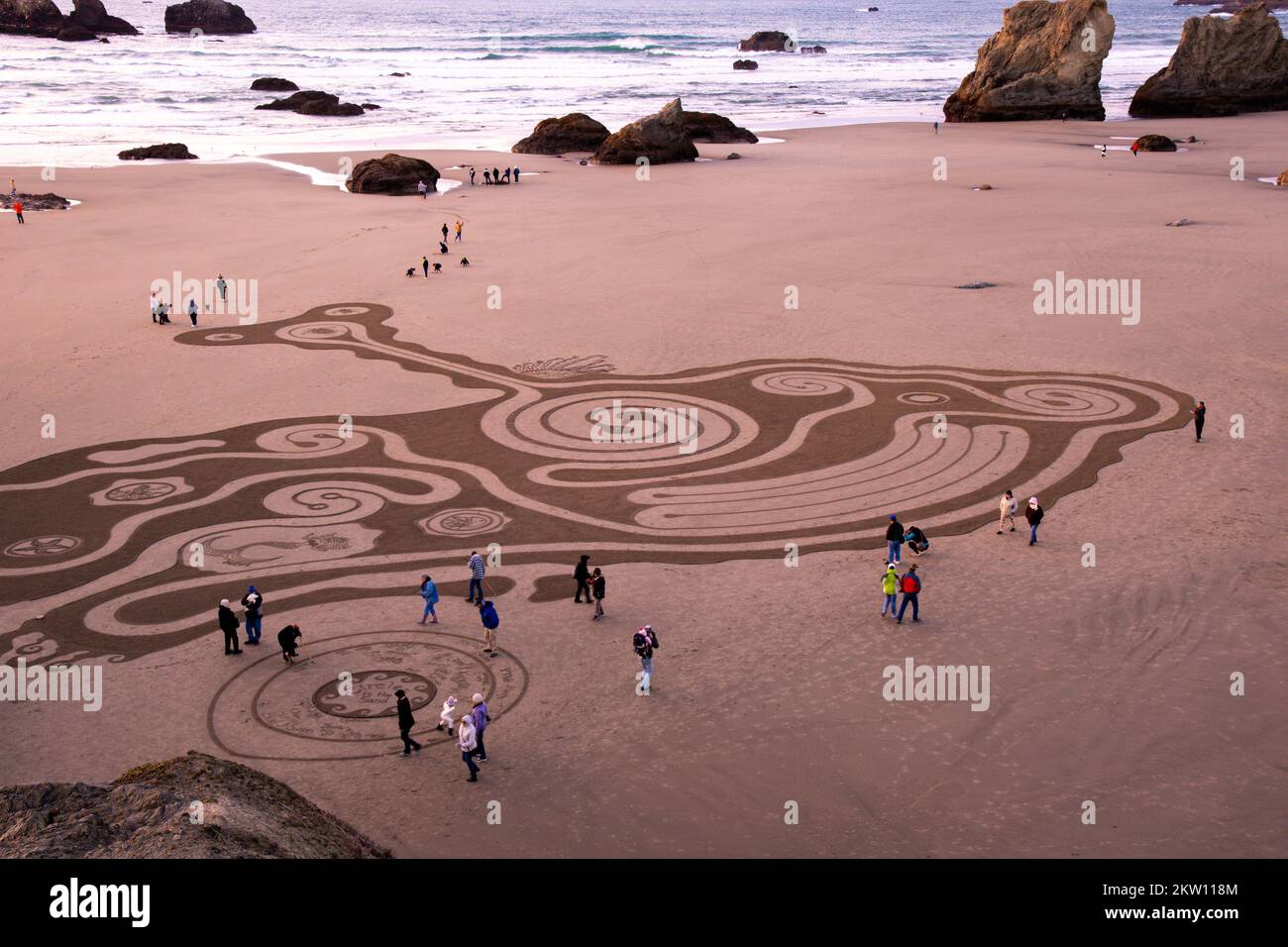 Circles in the Sand at Bandon, Oregon Stock Photo - Alamy