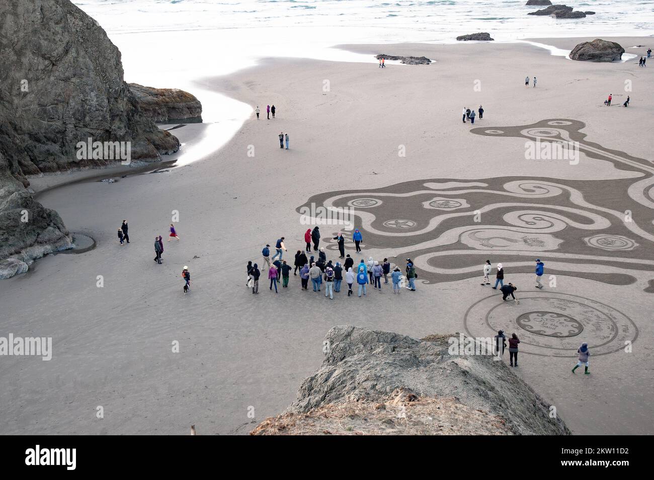 Circles in the Sand at Bandon, Oregon Stock Photo - Alamy