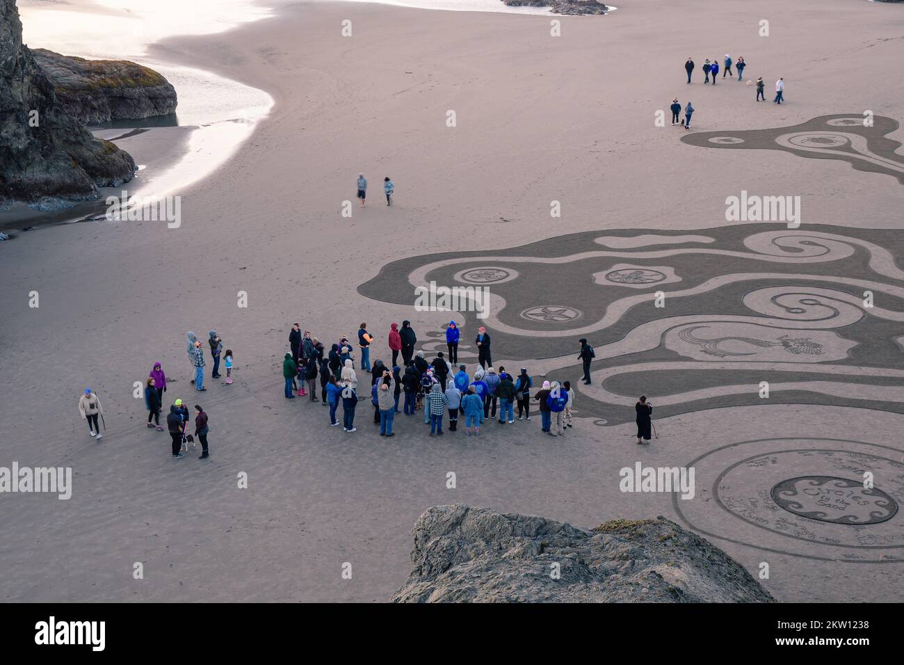 Circles in the Sand at Bandon, Oregon Stock Photo - Alamy