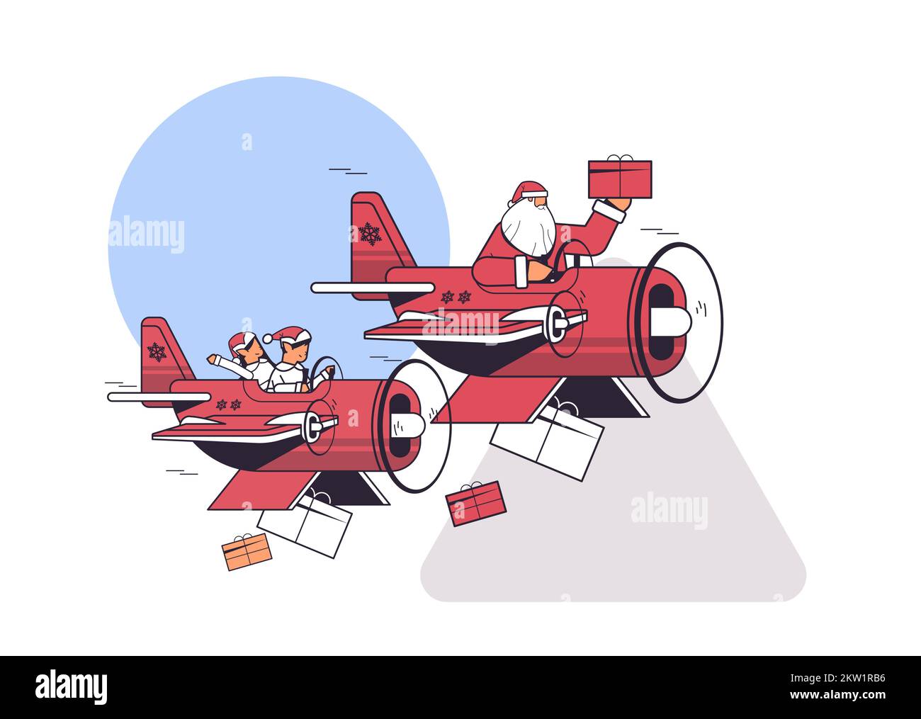 Santa flying christmas plane hi-res stock photography and images - Alamy