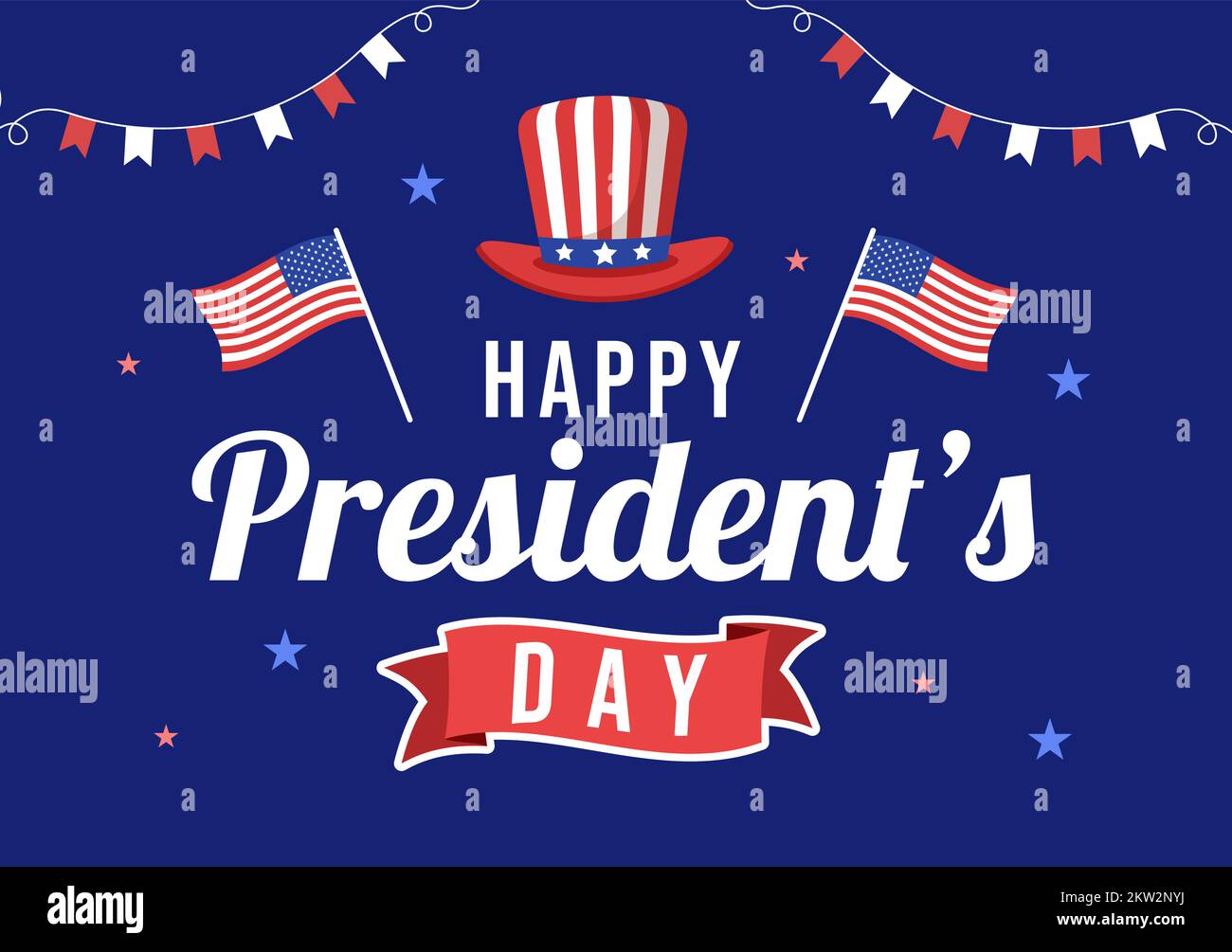 Happy Presidents Day with Stars and USA Flag for the President of ...