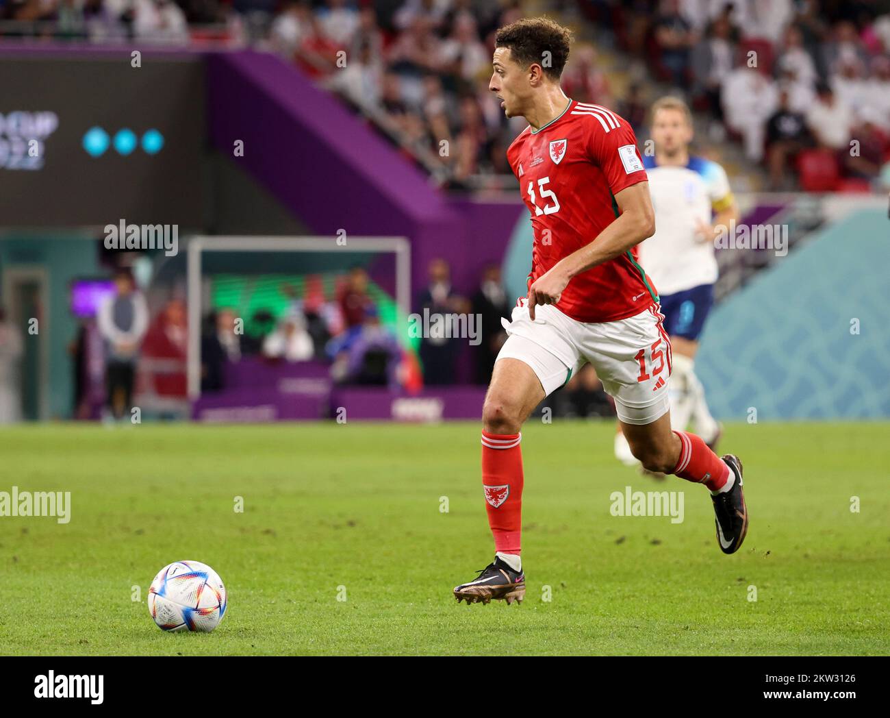 Ar-Rayyan, Qatar - 29/11/2022, Ethan Ampadu of Wales during the FIFA ...