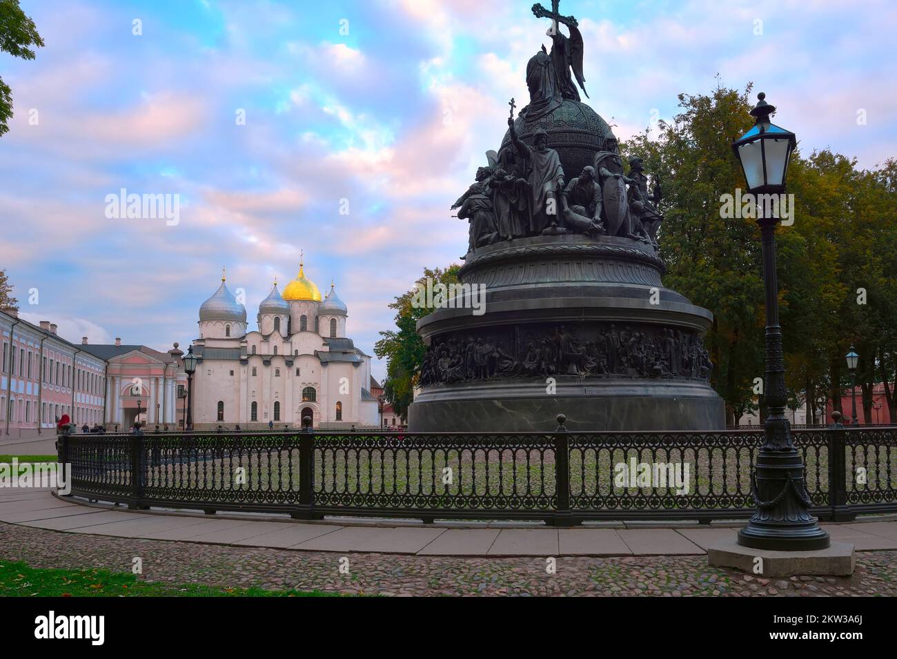 Veliky Novgorod, Russia, 10.01.2022. Monument to the 1000th anniversary ...