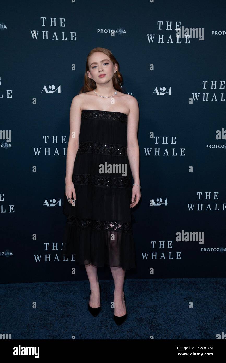 New York, NY, USA. 29th Nov, 2022. Sadie Sink at arrivals for THE WHALE ...