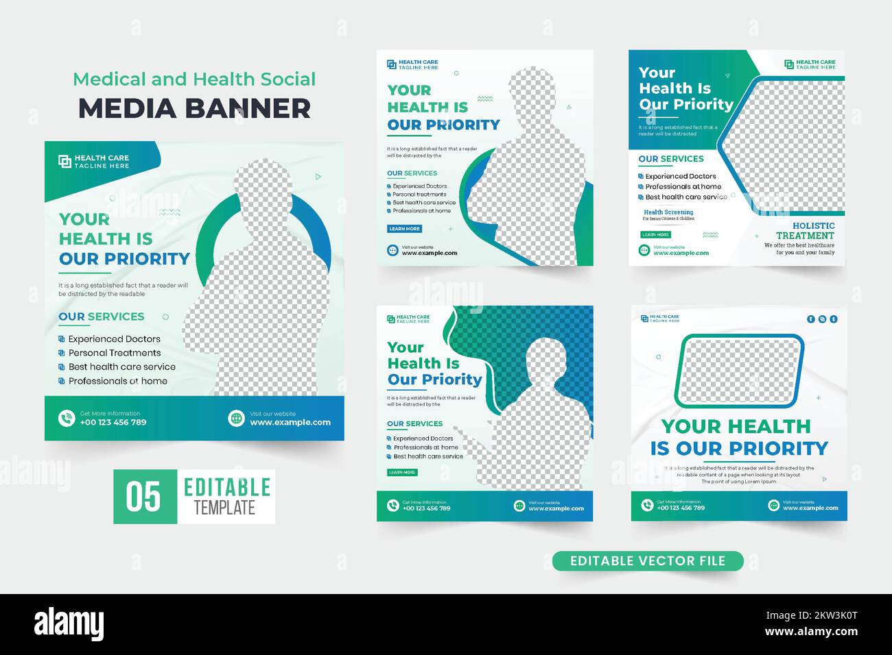 Medical healthcare poster template collection for digital marketing ...