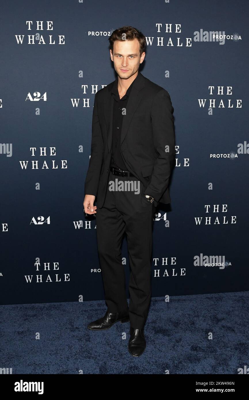 New York, USA. 29th Nov, 2022. Brandon Flynn attends 'The Whale ...