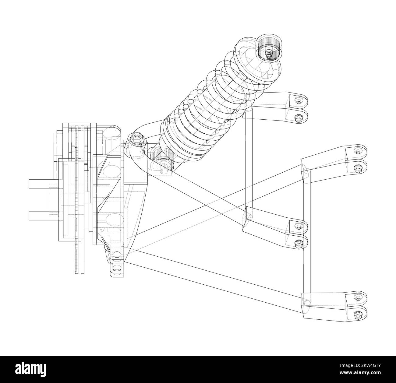 Car suspension with shock absorber Stock Vector Image & Art - Alamy