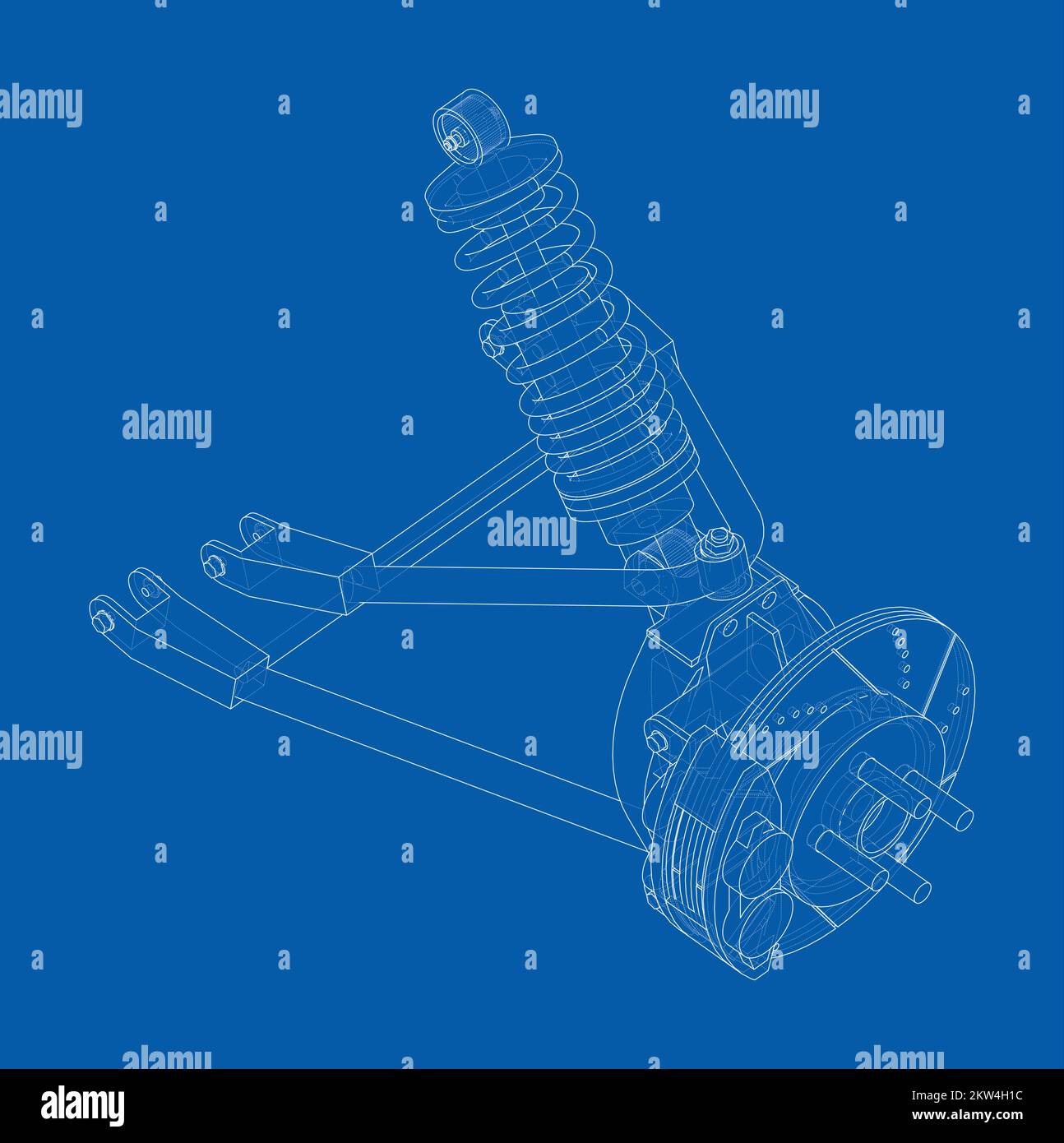 Car suspension with shock absorber Stock Vector Image & Art - Alamy
