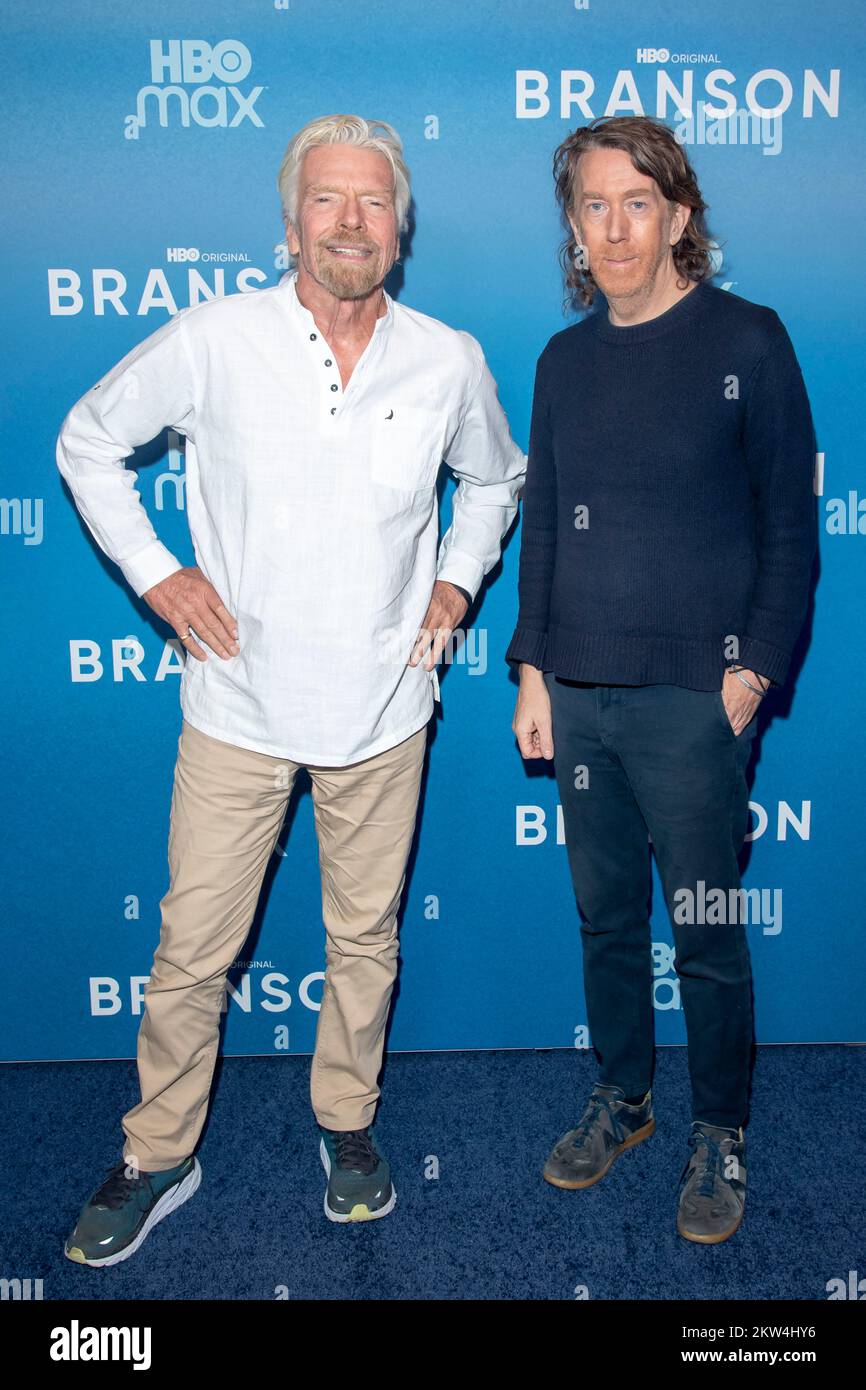 NEW YORK, NEW YORK - NOVEMBER 29: Sir Richard Branson and Chris Smith attend "Branson" New York ...