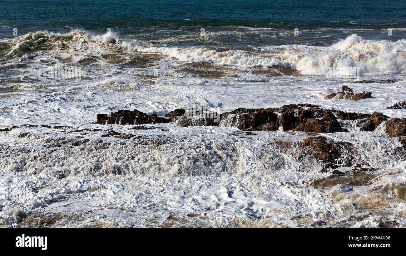 Surf, Rocks in the Atlantic, Essaouira, Atlantic Coast, Morocco, Africa ...
