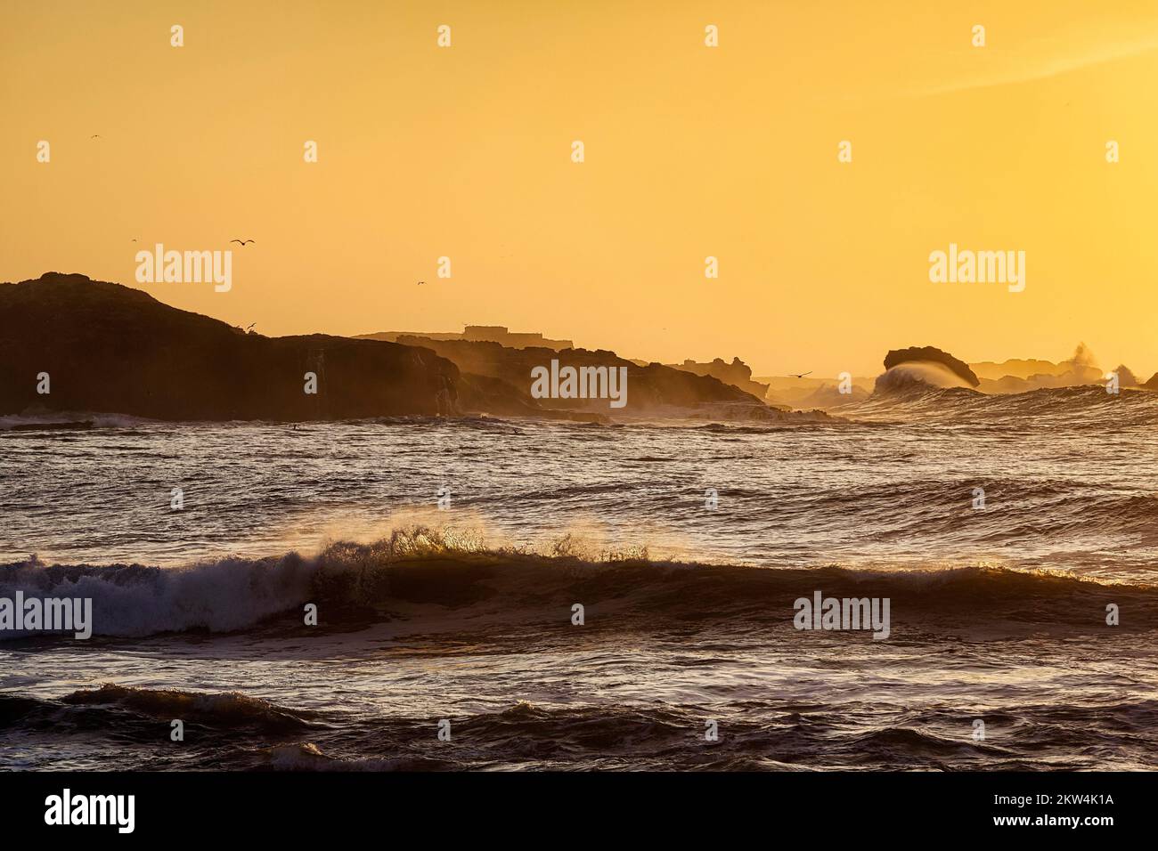 Sunset on the Atlantic Ocean, Mogador Island, Essaouira, Marrakech-Safi ...
