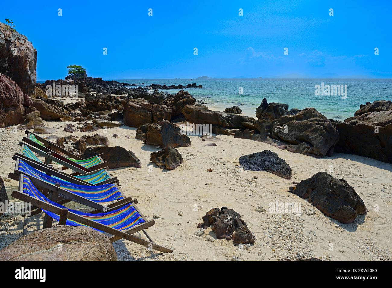 Beach with limestone rocks on Koh Khai Island, Thailand, Asia Stock ...