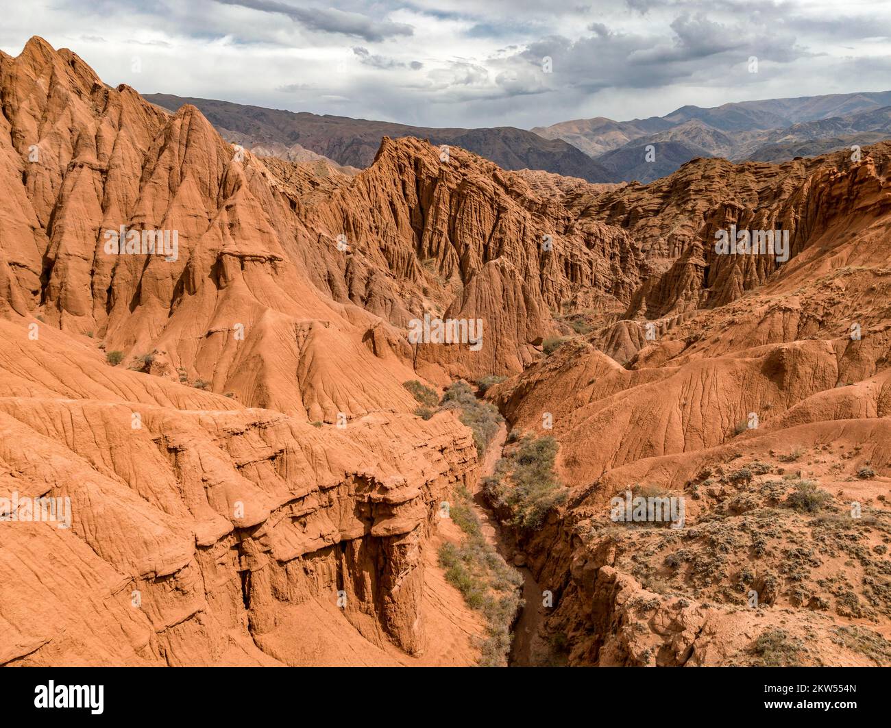 Gorge with eroded red sanstone rocks, Konorchek Canyon, Boom Gorge ...