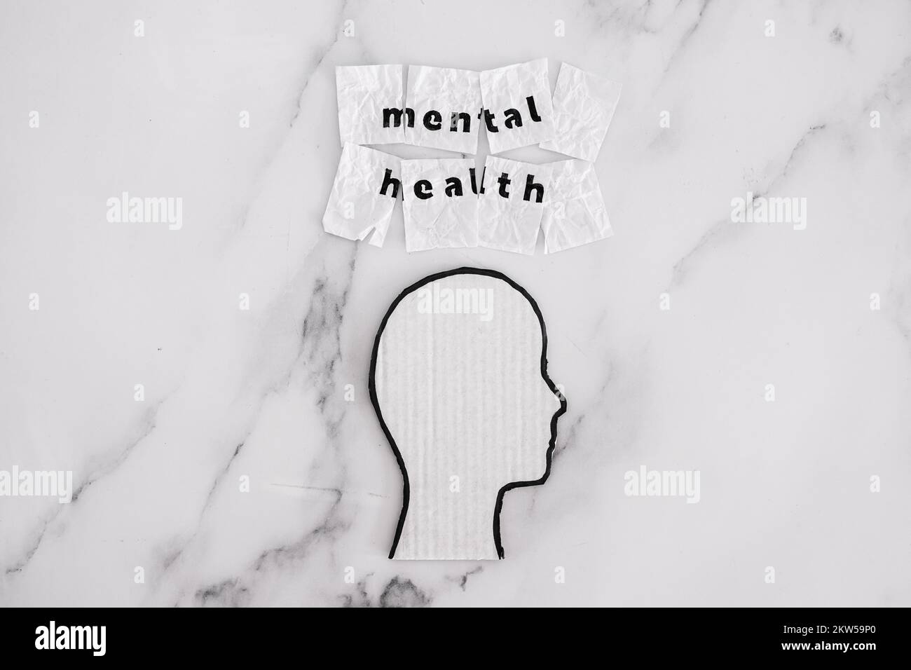 mental health and reaching out for help conceptual image, cardboard ...