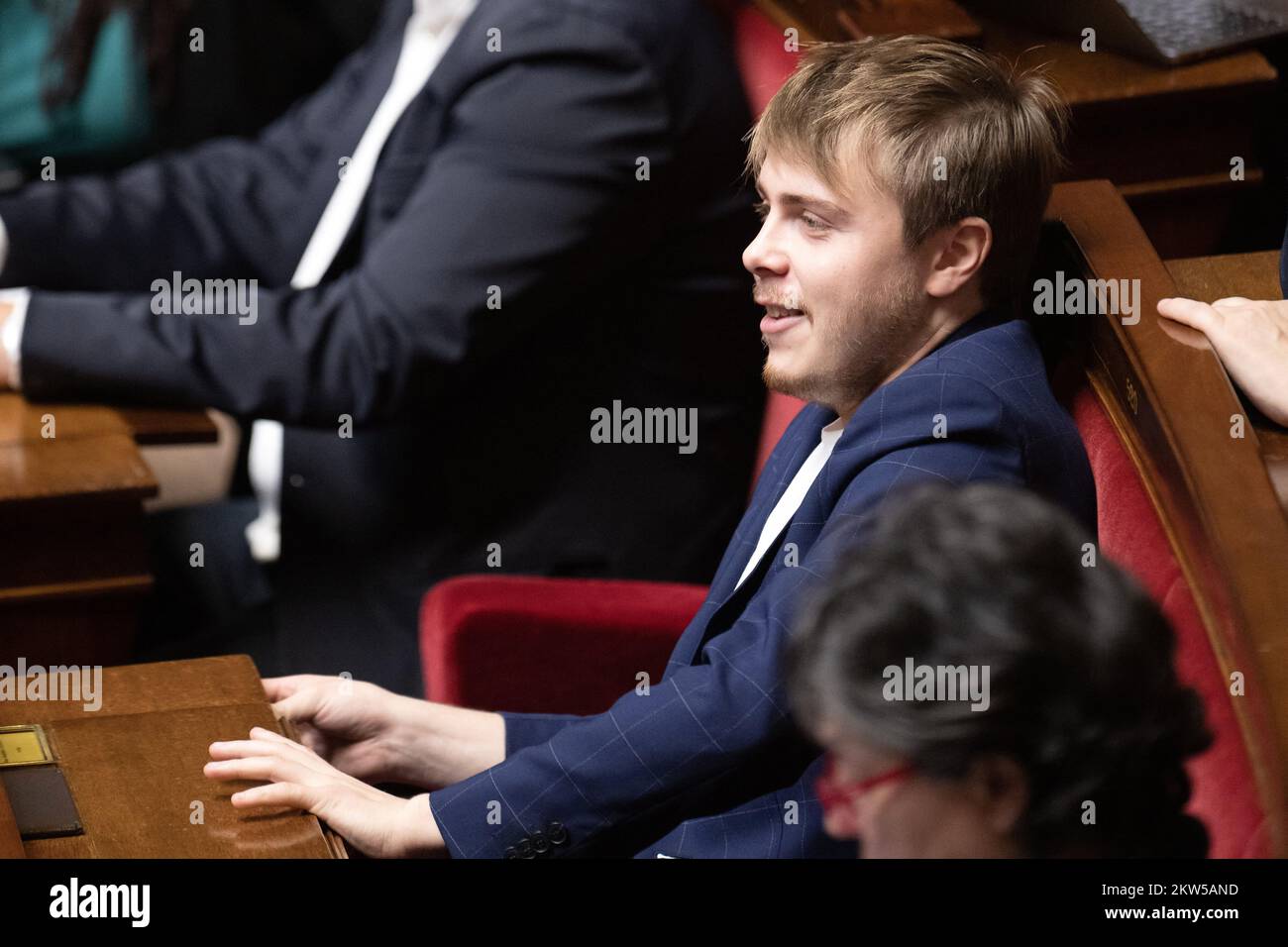 Deputy, Louis Boyard attends a session of Questions to the Government ...