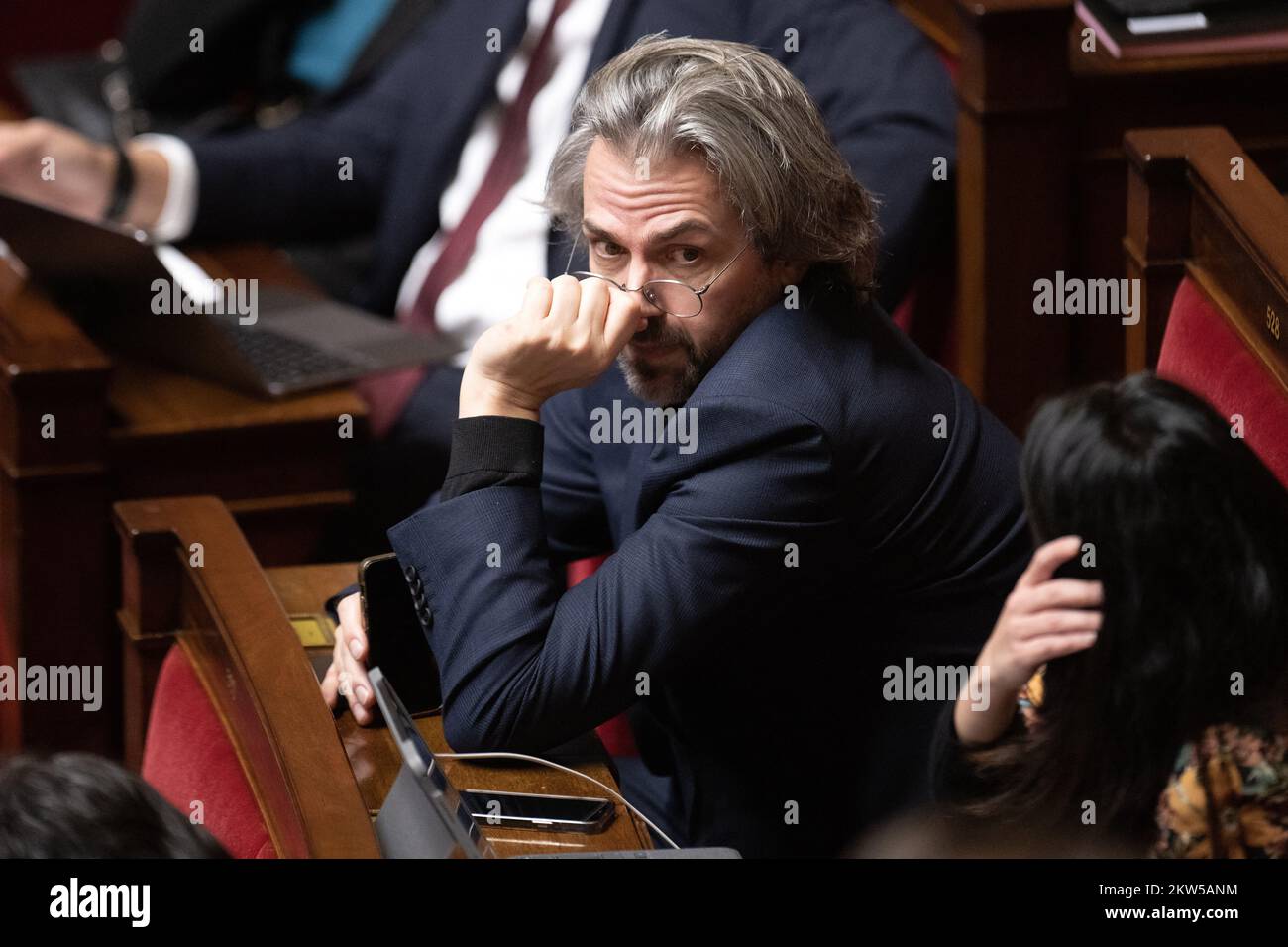 Deputy, Aymeric Caron attends a session of Questions to the Government ...