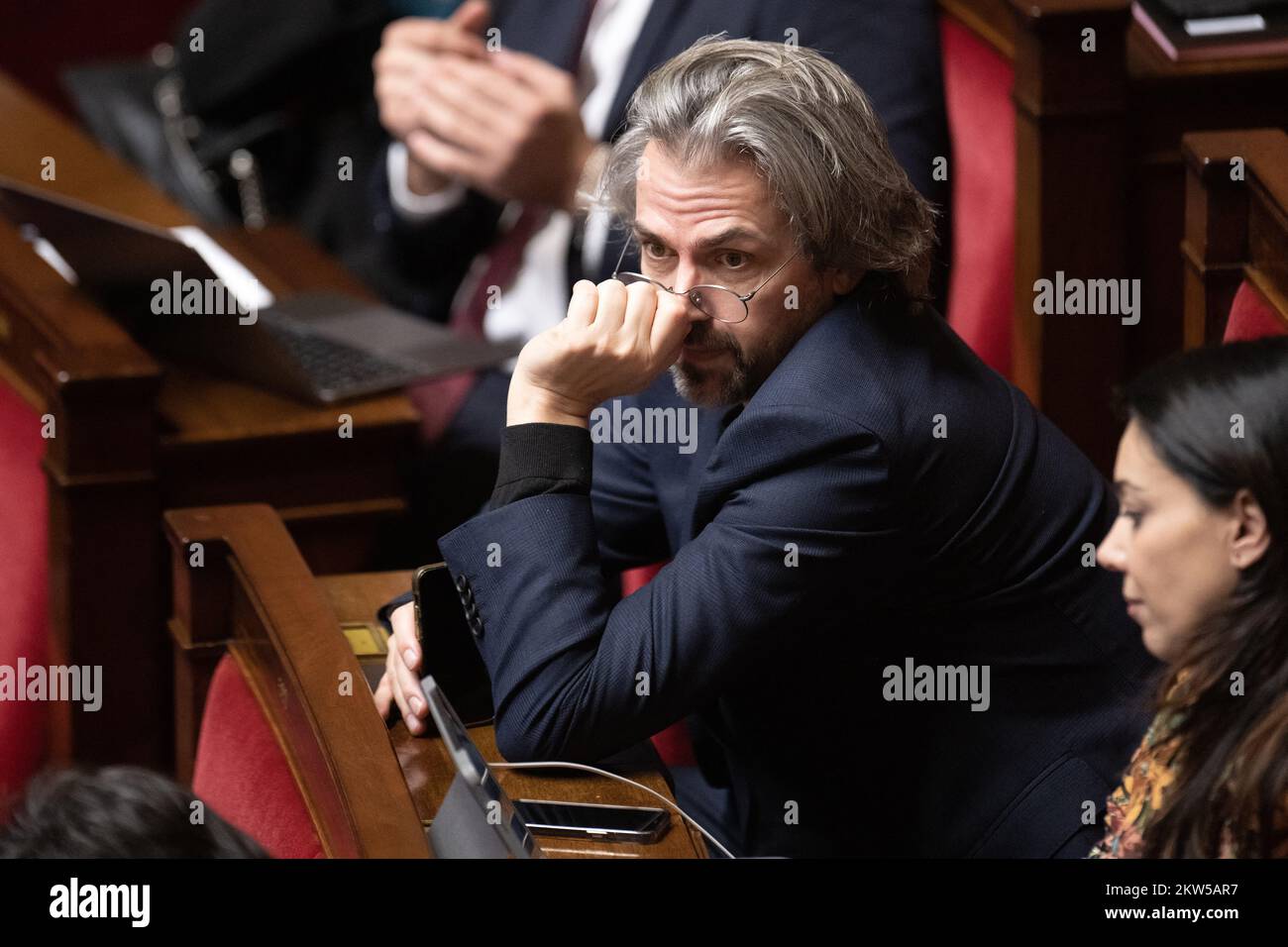 Deputy, Aymeric Caron attends a session of Questions to the Government ...