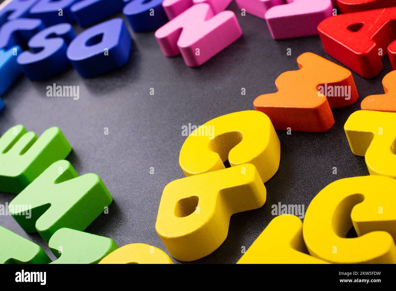 Colorful Letters of Alphabet made of wood Stock Photo - Alamy