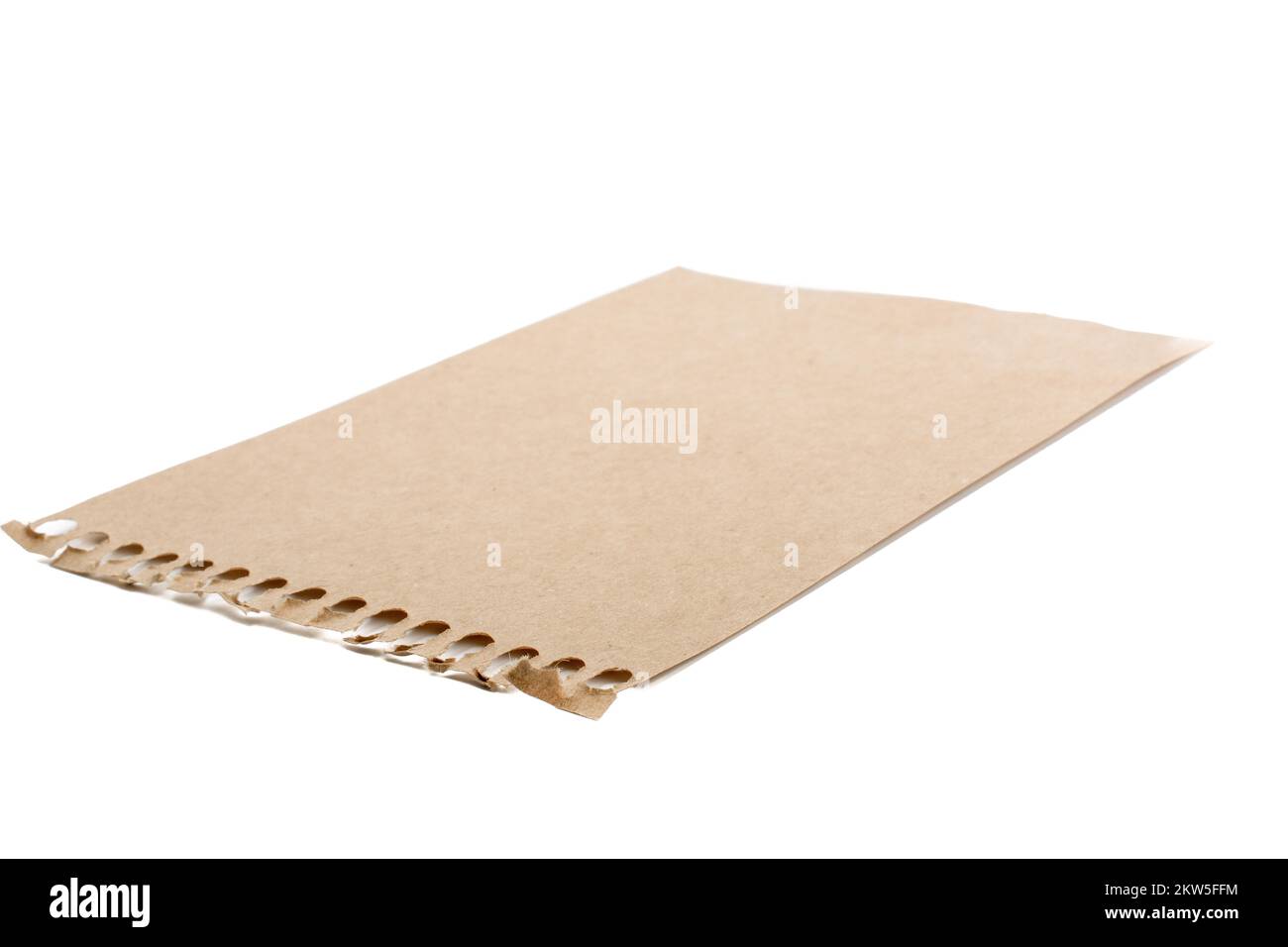Sheet of brown torn notepaper on a white background Stock Photo - Alamy