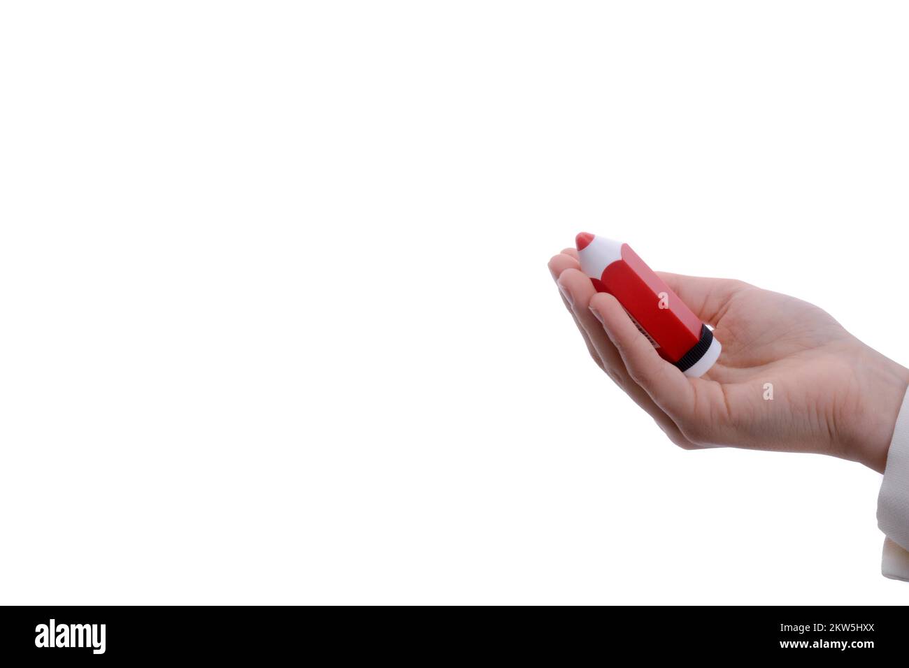 Hand red pencil cutout Cut Out Stock Images & Pictures - Alamy