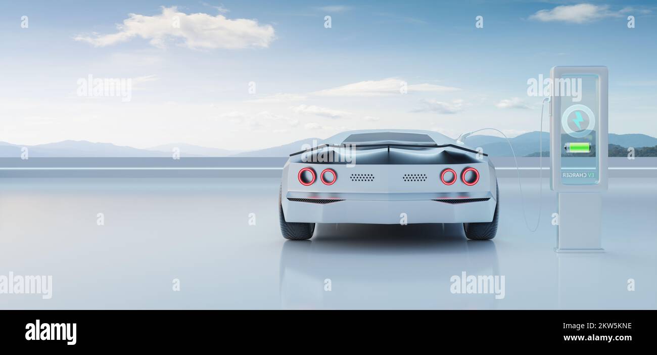 EV Car charging with modern UI control information display charging ...