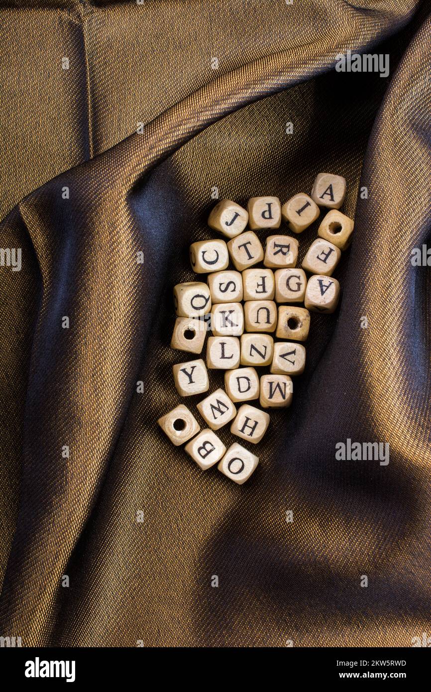Letter cubes of Alphabet made of wood Stock Photo - Alamy