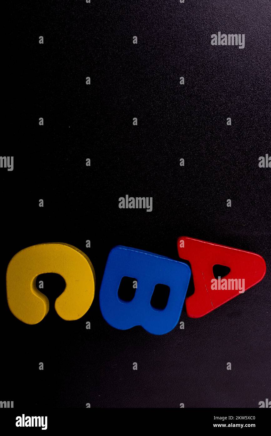 Colorful ABC Letters of Alphabet made of wood Stock Photo - Alamy