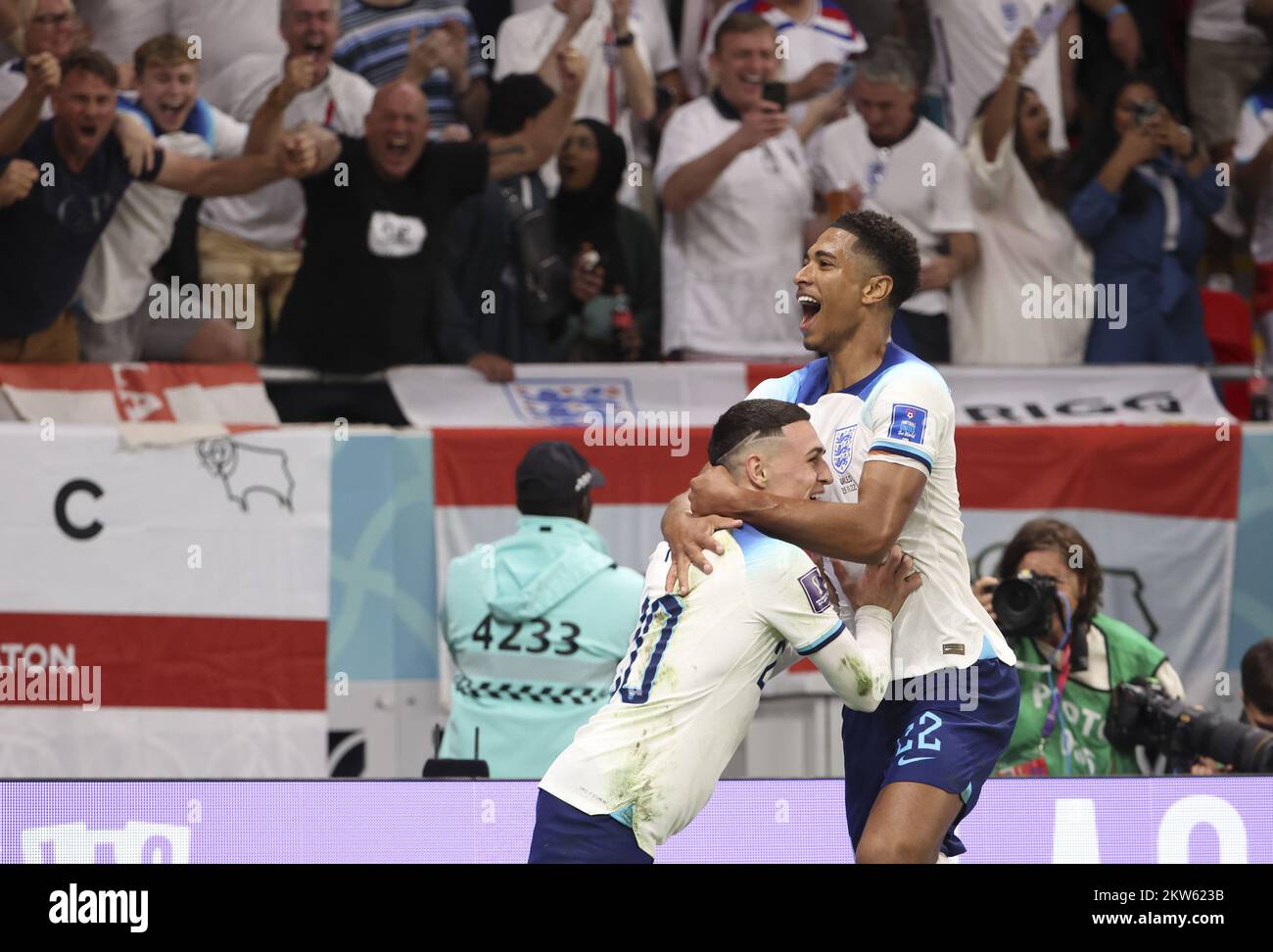 Phil Foden of England celebrates his goal with Jude Bellingham during ...