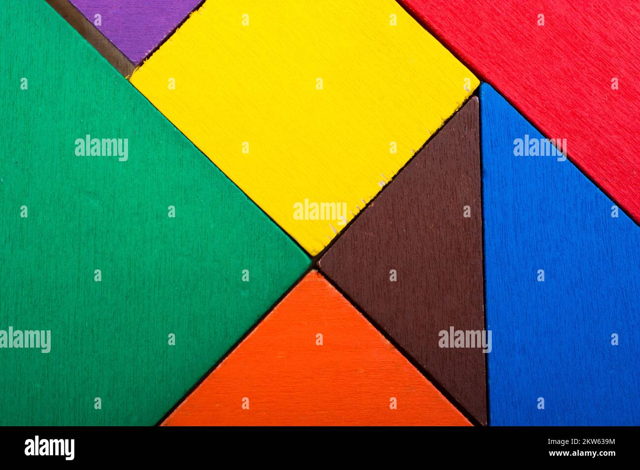 Colorful pieces of a square tangram puzzle Stock Photo - Alamy