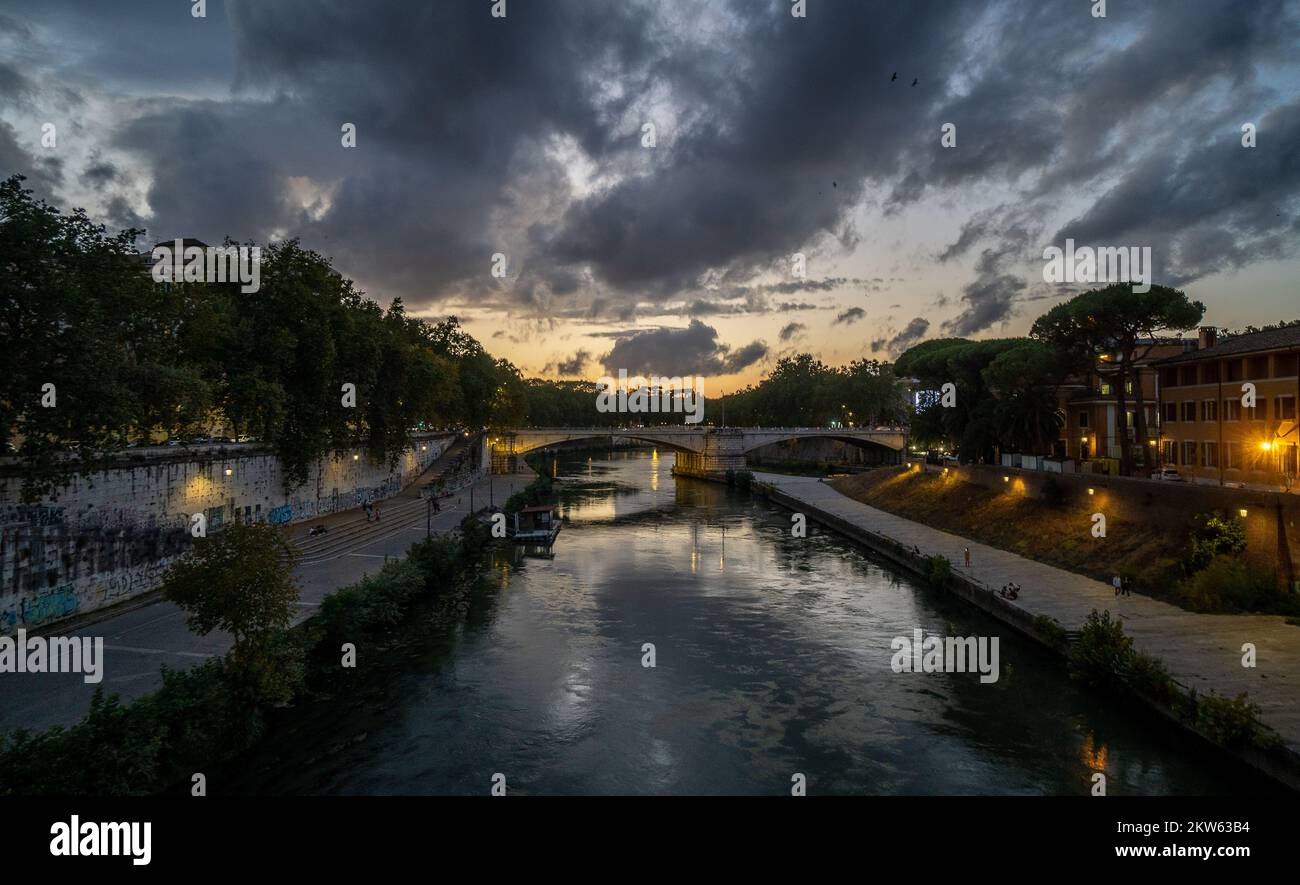 Cultural heritage of Italy river landscape Stock Photo - Alamy