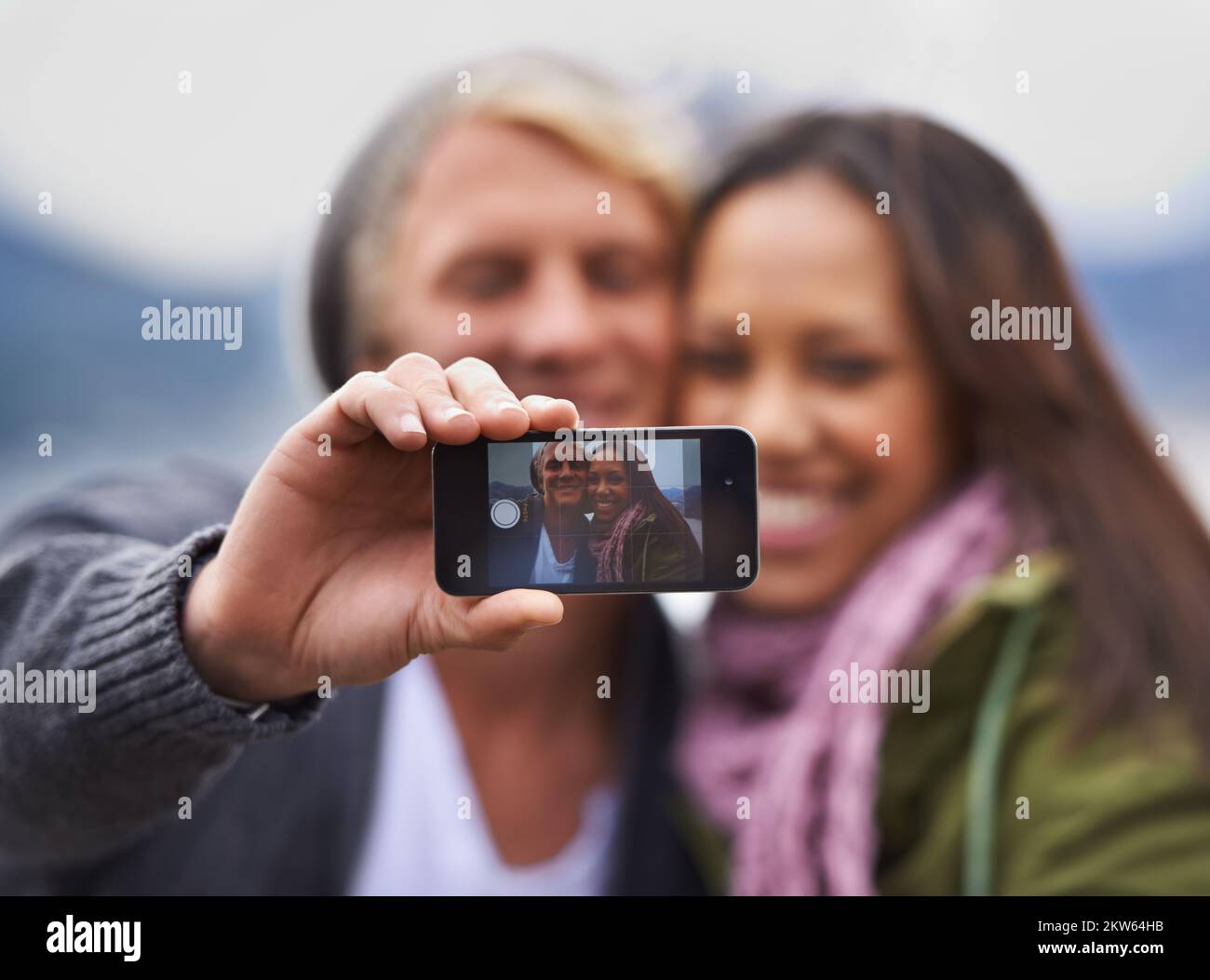 Capturing moments of togetherness. a young couple taking a self ...