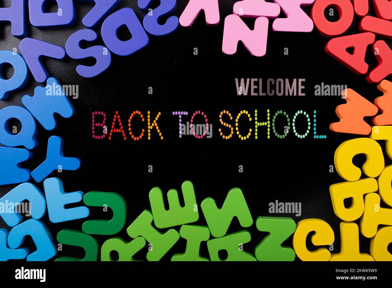 Back to school wording as education, teaching and learning concept ...