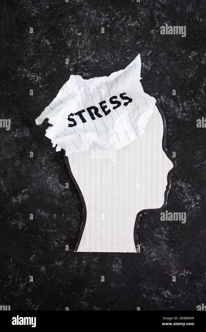 mental health and reaching out for help conceptual image, cardboard ...