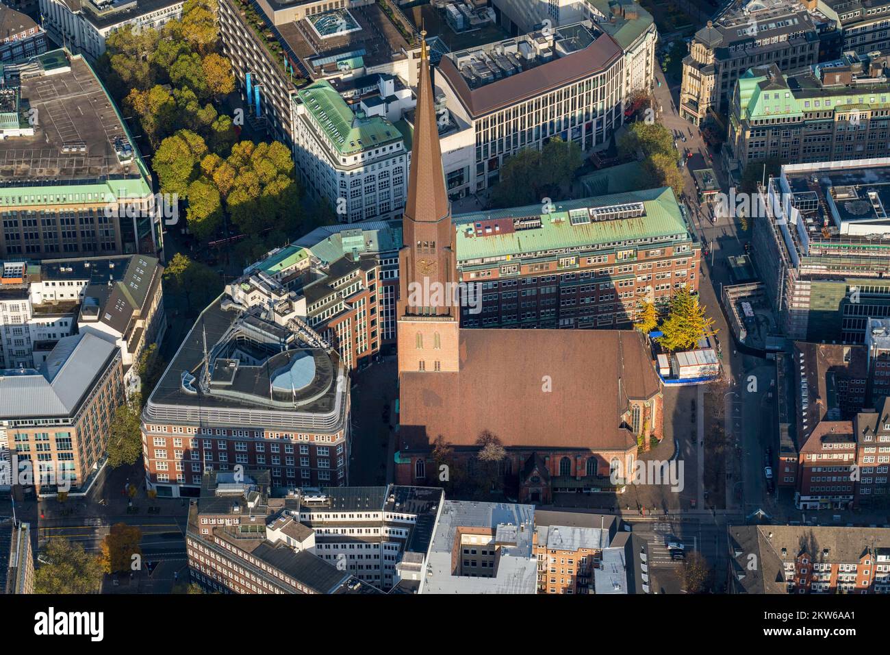 Aerial view of St. Jacob's Church, main Lutheran churches, city centre ...