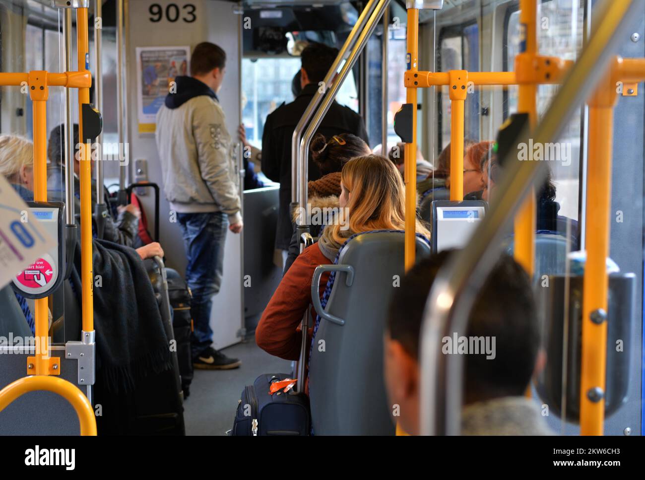 Holland in December. The picture shows: Tram scene, NLD, Netherlands ...